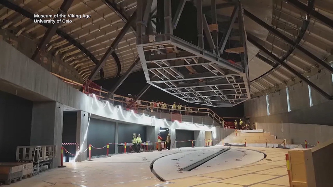Viking ship moved 115 yards over 10 hours to new climate-controlled Oslo building | wqad.com