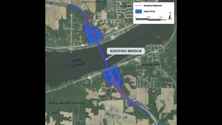 IDOT reveals 7 options for new I-80 bridge location | wqad.com