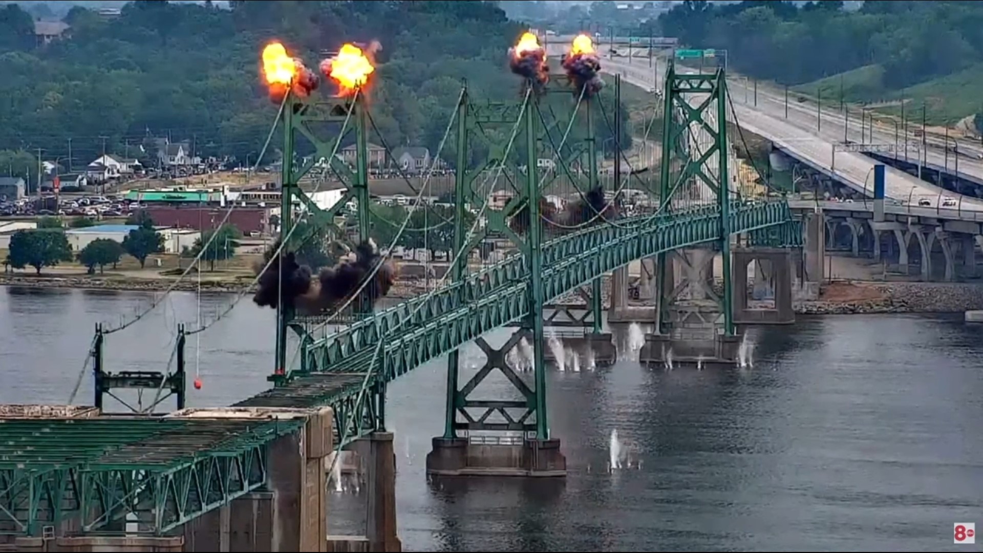 WATCH The Old I 74 Bridge Eastbound Span Implosion From All Angles WATCH The Old I 74 Bridge Eastbound Span Implosion From All Angles