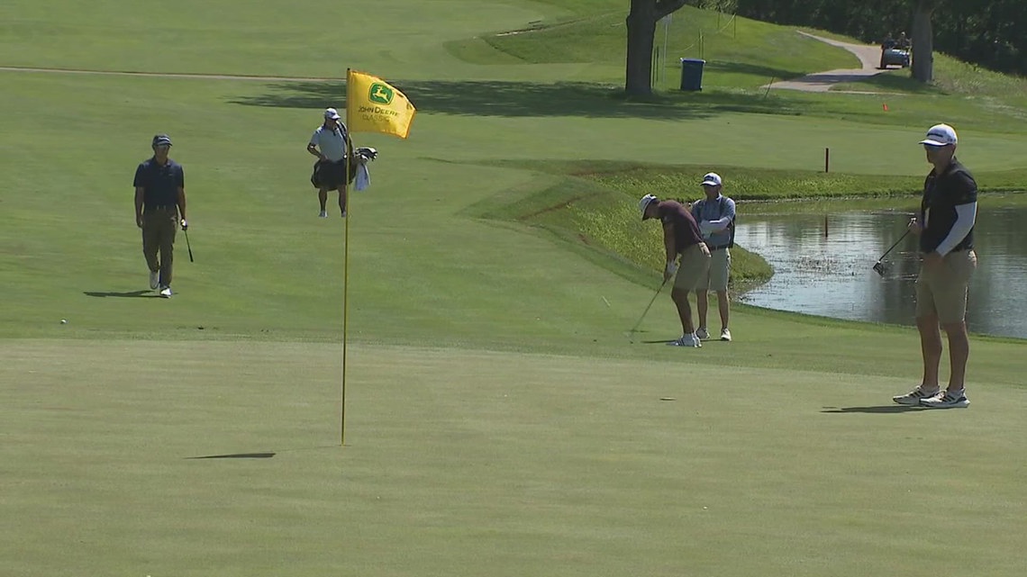 Golfers hit the green at TPC Deere Run to practice for this year's John ...