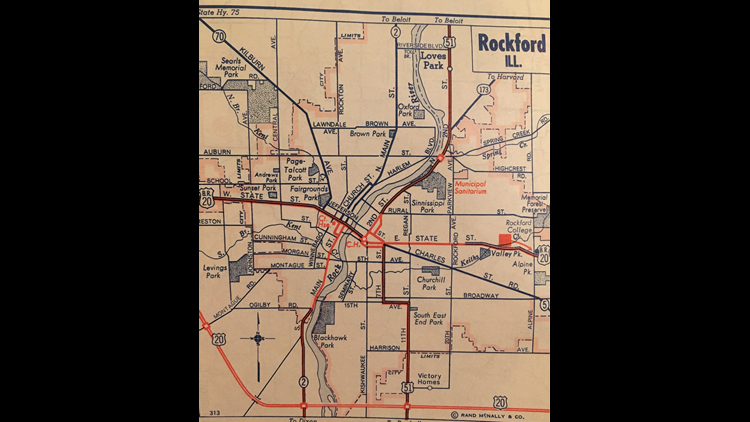 You might get lost using this 1960s road map today | wqad.com