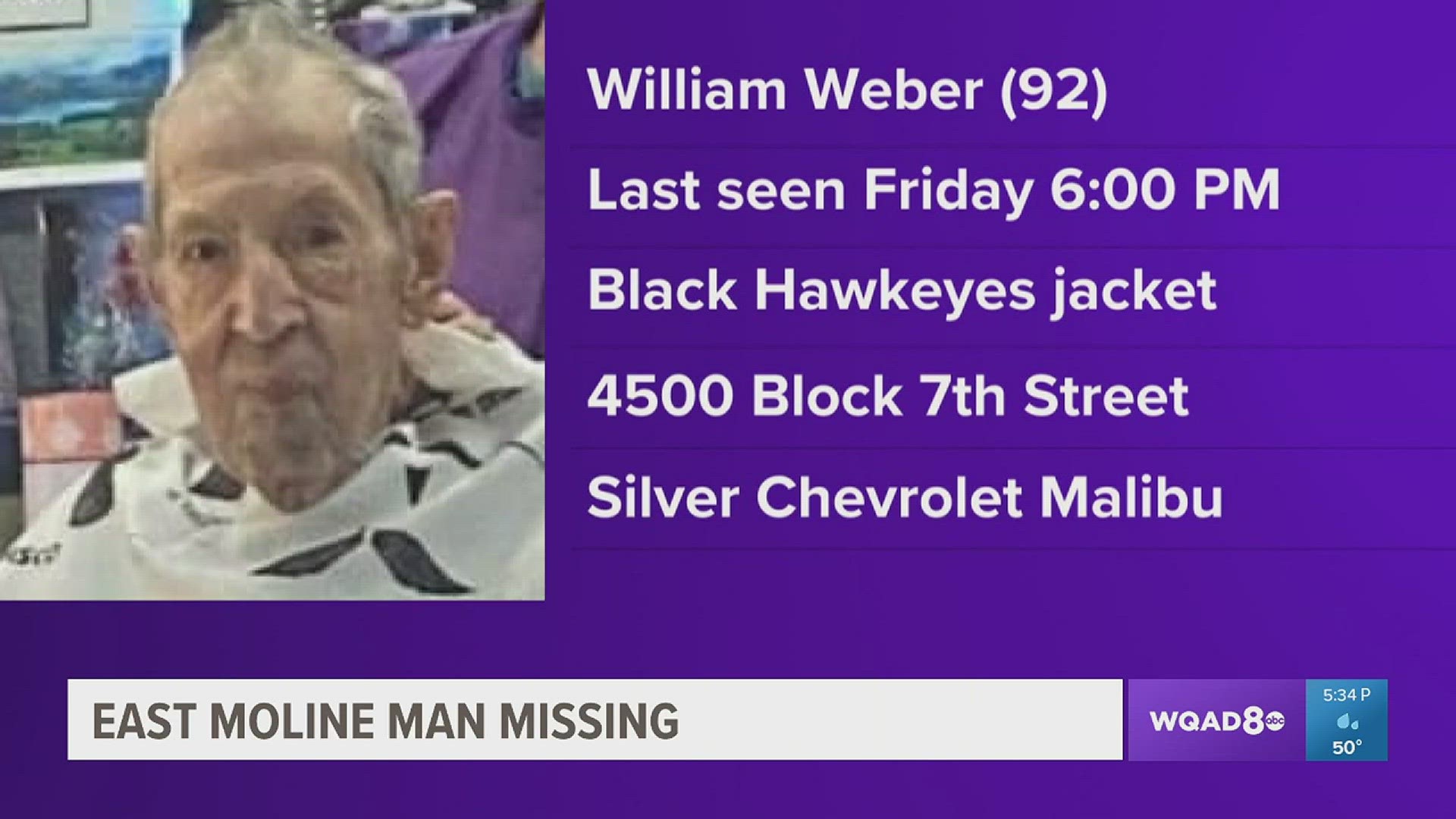 East Moline police seek help locating missing 92-year-old man | wqad.com