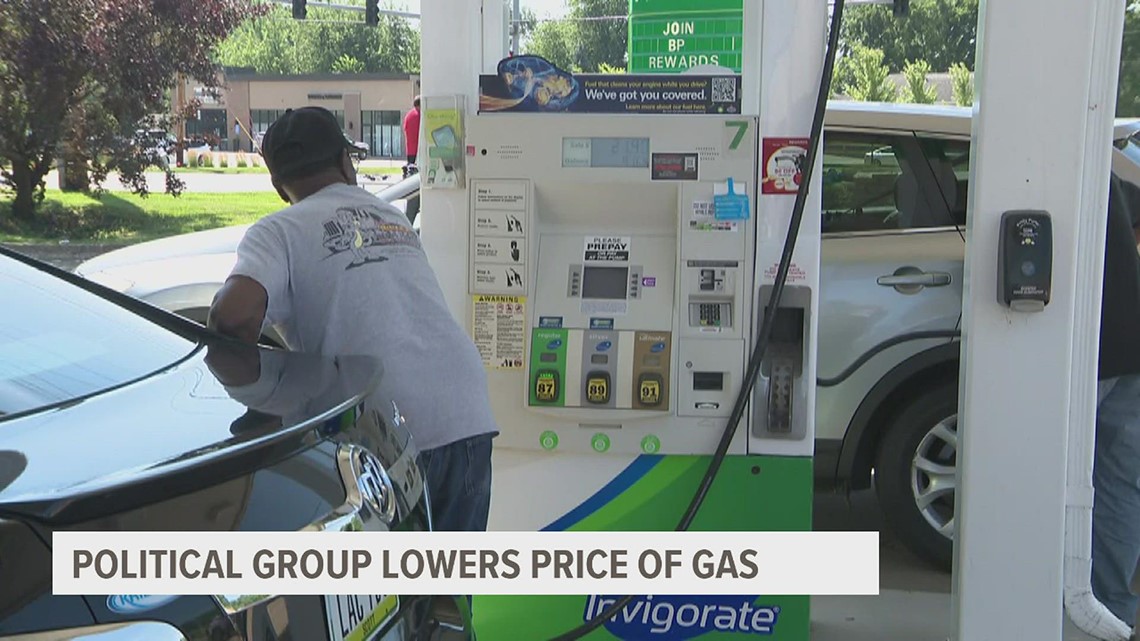 Drivers line up at Iowa gas station for shot at discounted gas | wqad.com