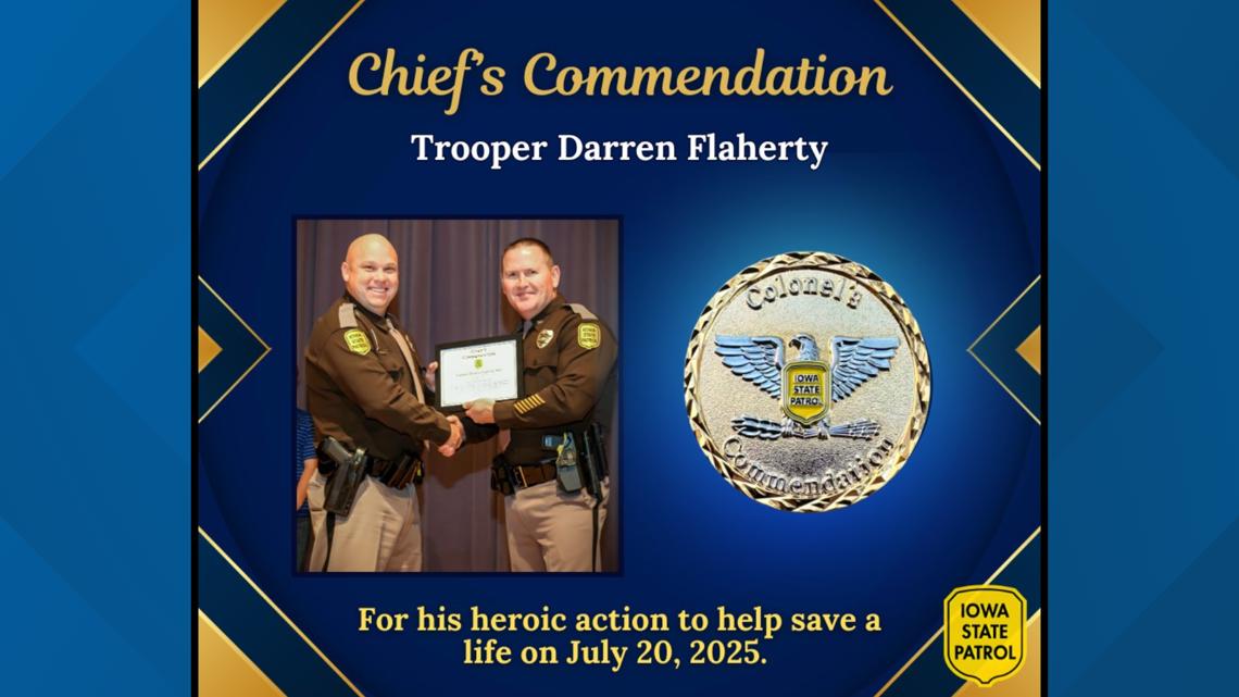 Iowa State Trooper recognized for saving cyclist’s life during RAGBRAI ...