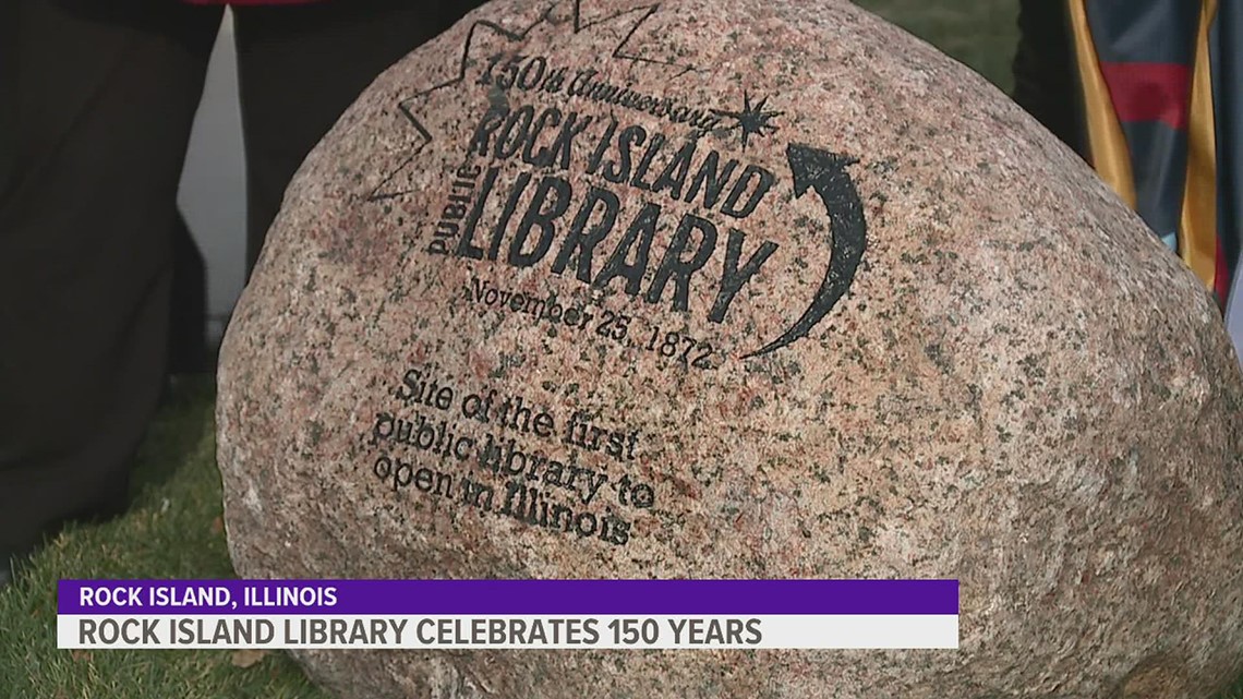 Rock Island Public Library celebrates 150 years with monument marking ...