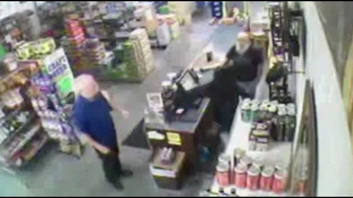 Video shows beer store owner foiling robbery attempt, taking down armed ...