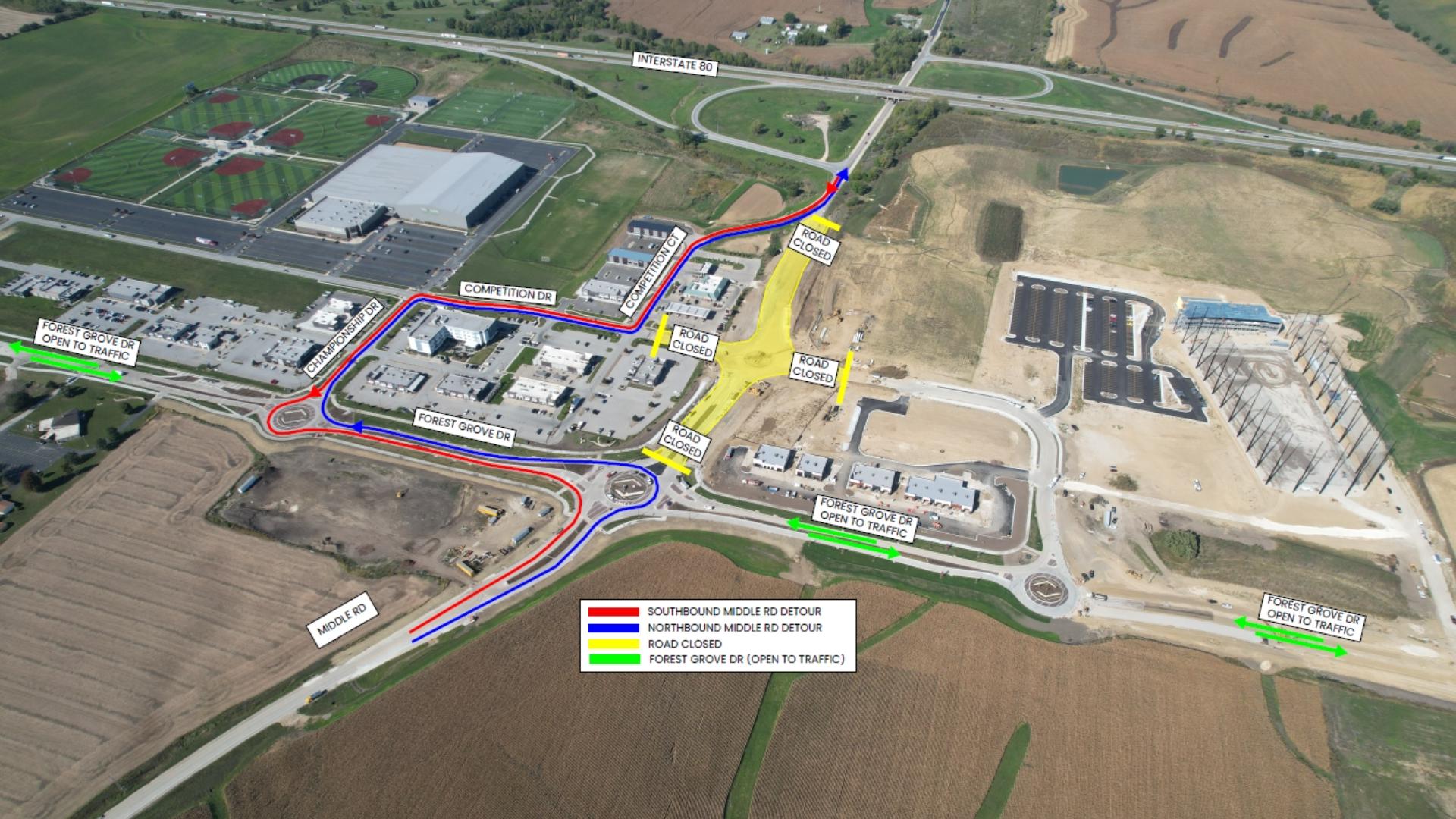 Bettendorf traffic update at Middle Road and Competition Drive | wqad.com