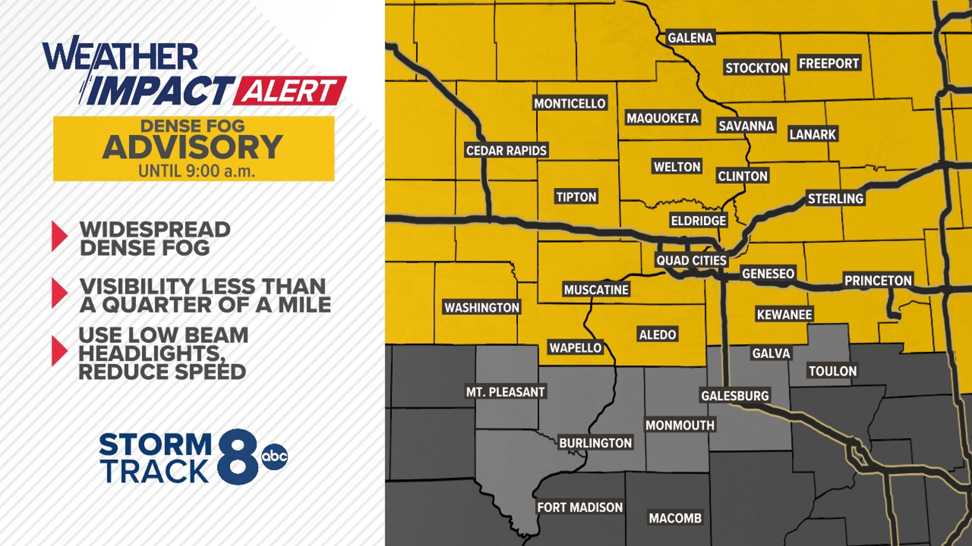 Dense fog advisory for eastern Iowa, western Illinois | wqad.com