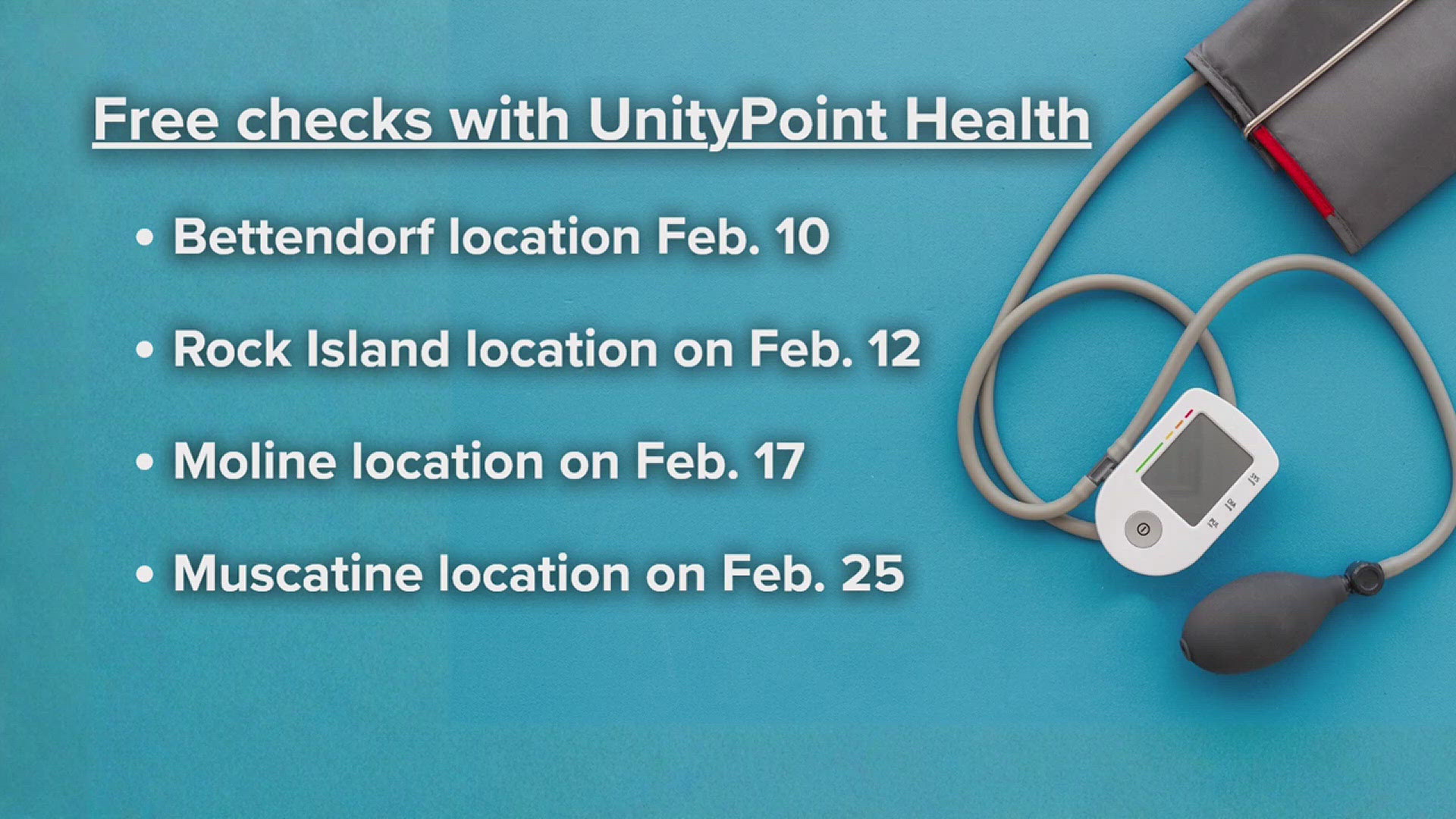 Free blood pressure, cholesterol checks planned across QCA | wqad.com