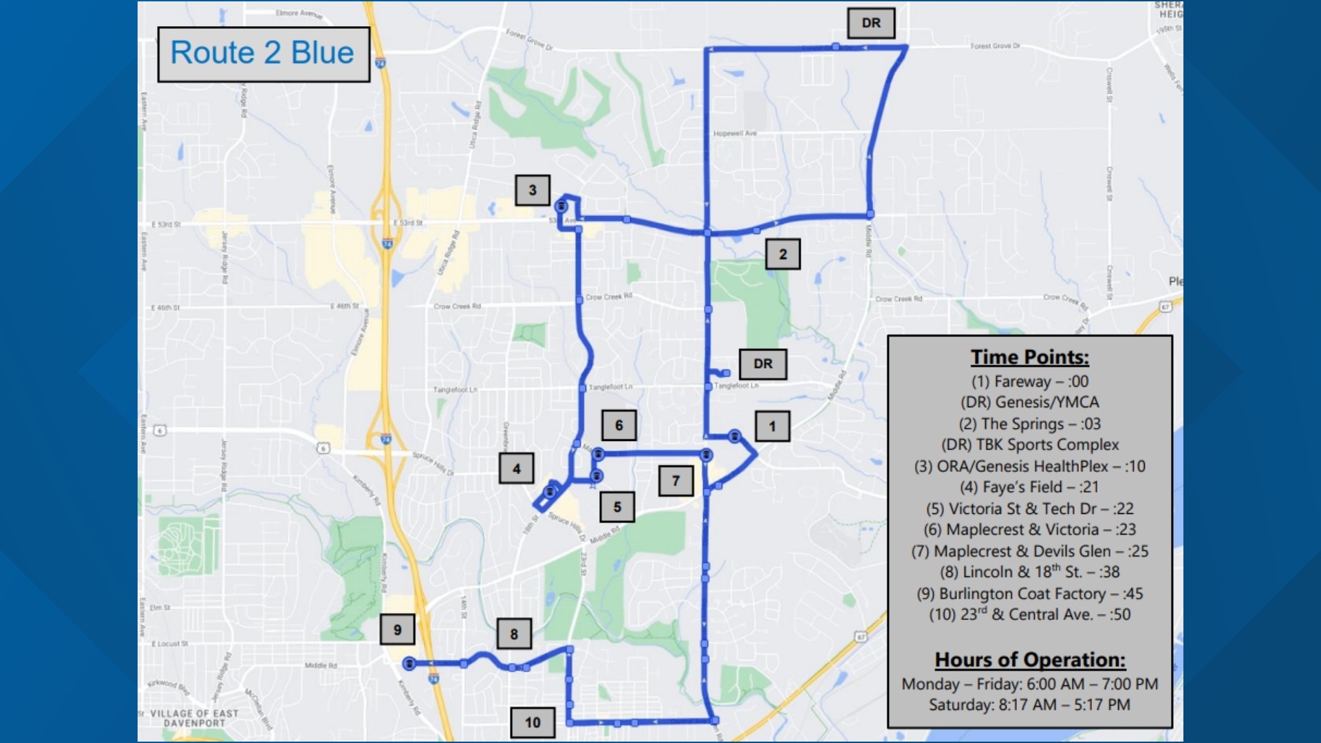 Bettendorf changing bus routes to serve new Vera French clinic | wqad.com