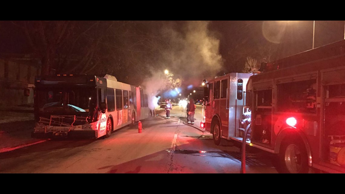 IFD crews fight fire on IndyGo bus on city's north side | wthr.com