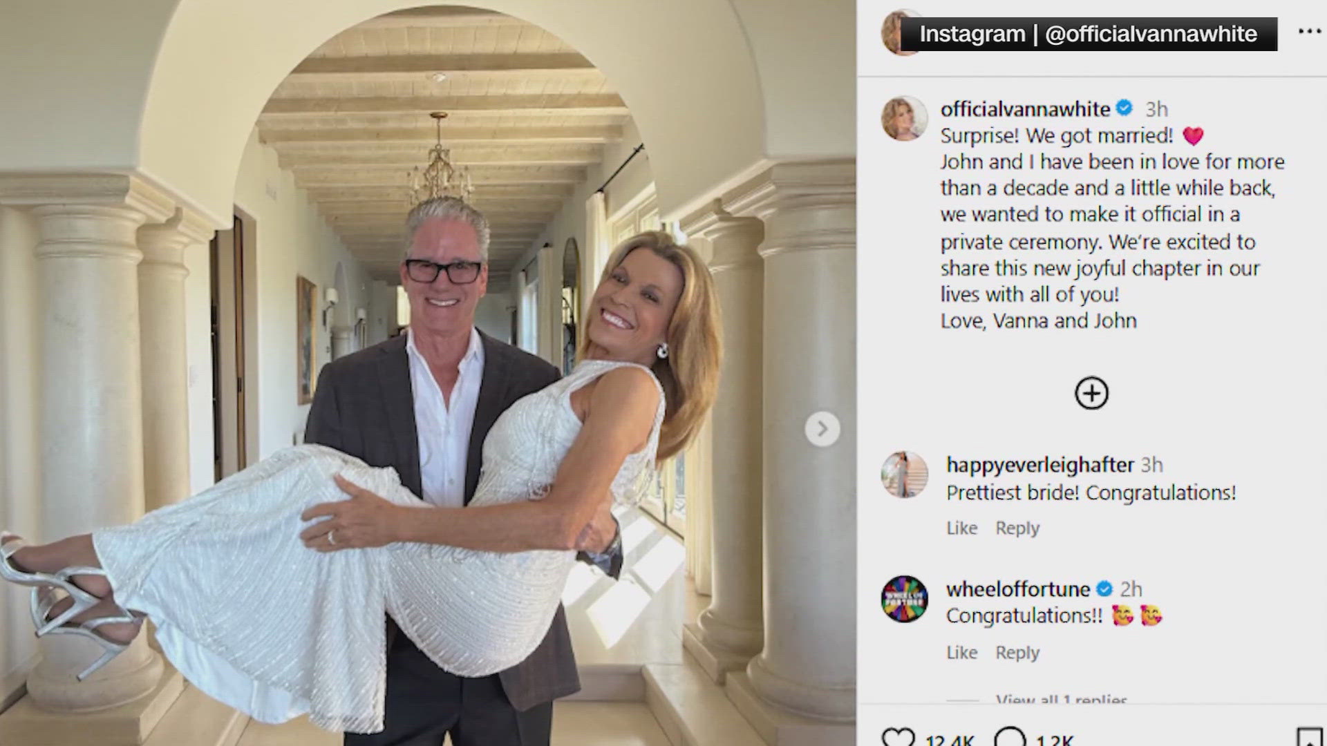 Vanna White announced marriage to longtime partner John Donaldson ...