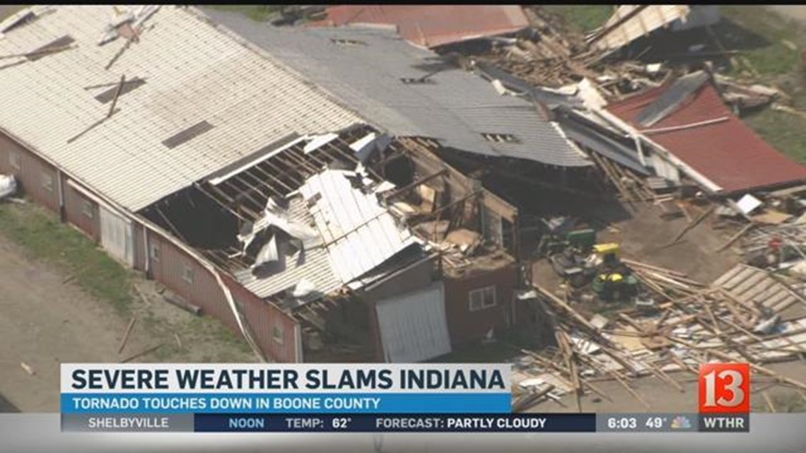Tornado destroys barn, causes property damage in Boone County | wthr.com