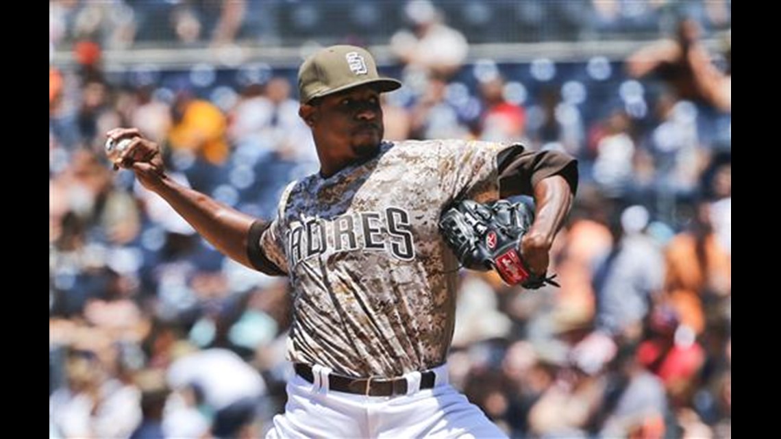 Jackson takes no-no into 7th, Padres win 5-3 to sweep Giants | wthr.com