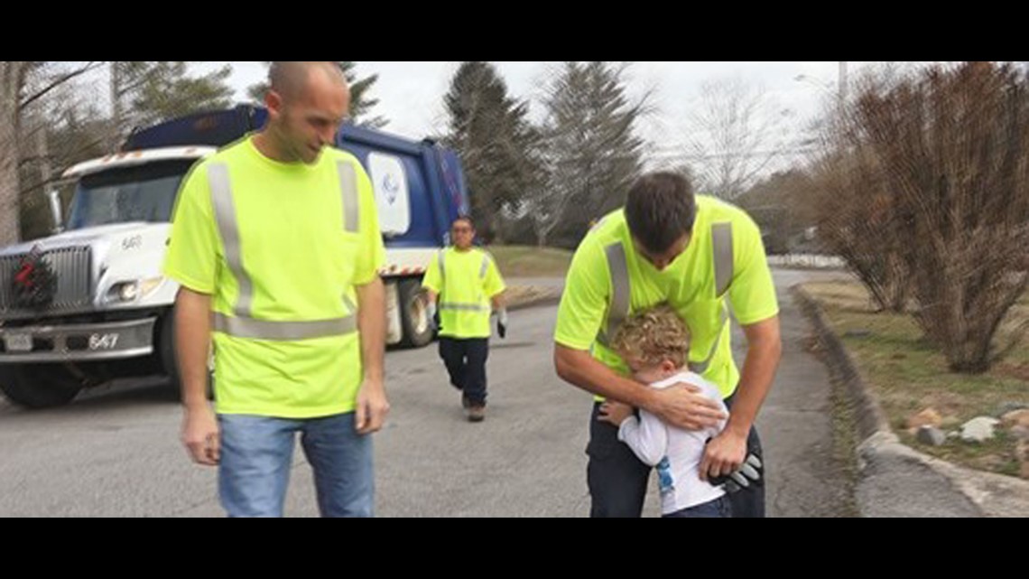 Little boy surprised by his heroes, the garbage men | wthr.com