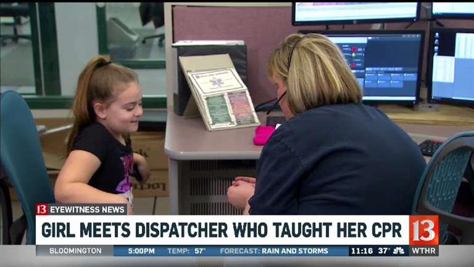 10-year-old girl meets 911 dispatcher who talked her through doing CPR ...