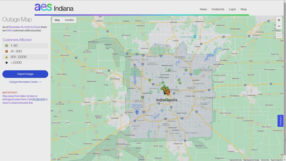 5,900 AES customers without power | wthr.com