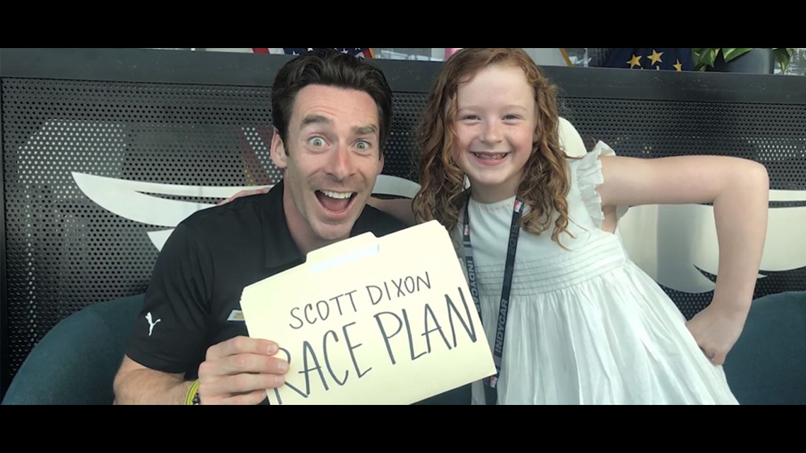 Simon Pagenaud bribes Scott Dixon's daughter to help him win | wthr.com