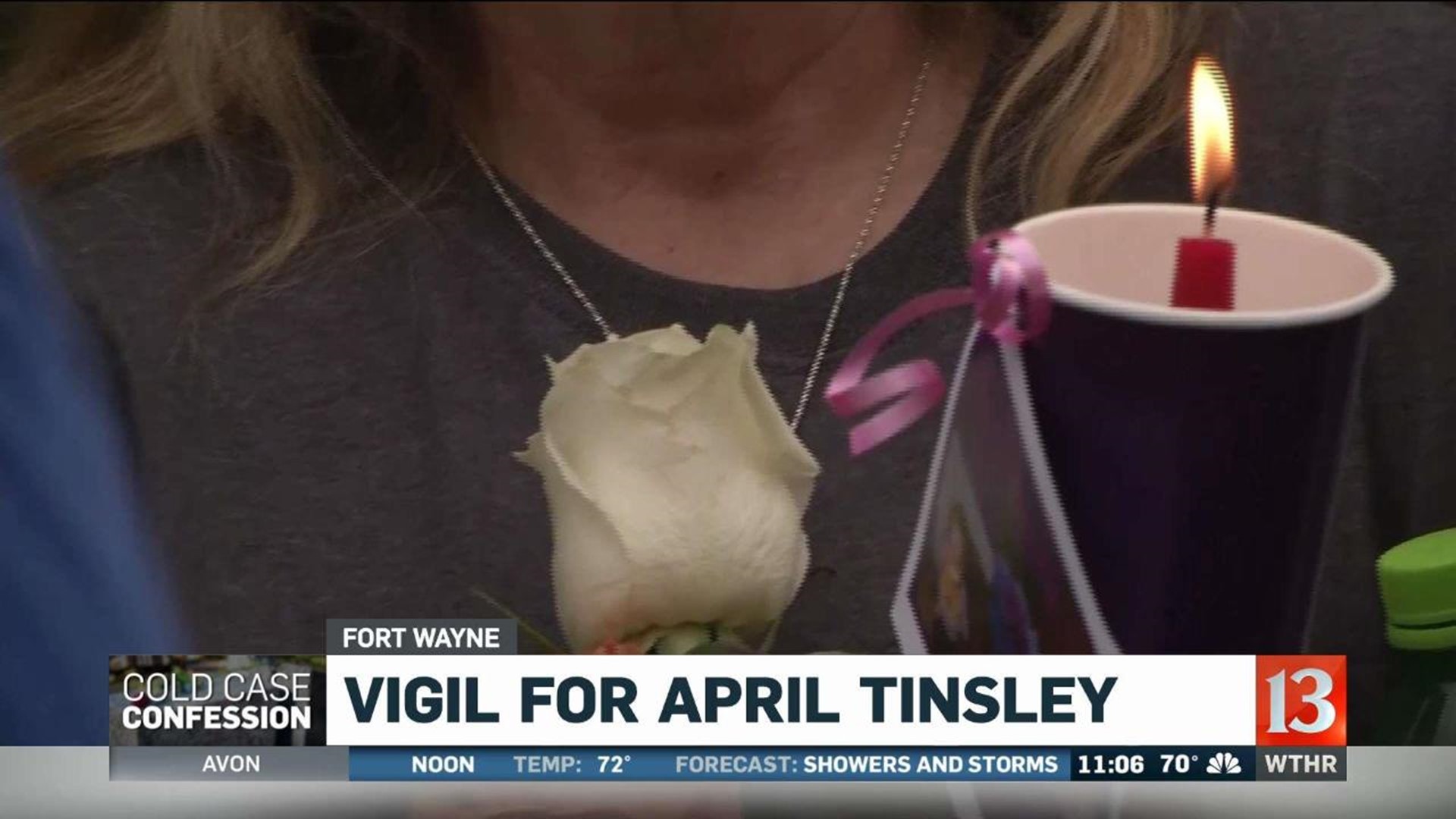 People gather for candlelight vigil at site of April Tinsley memorial ...