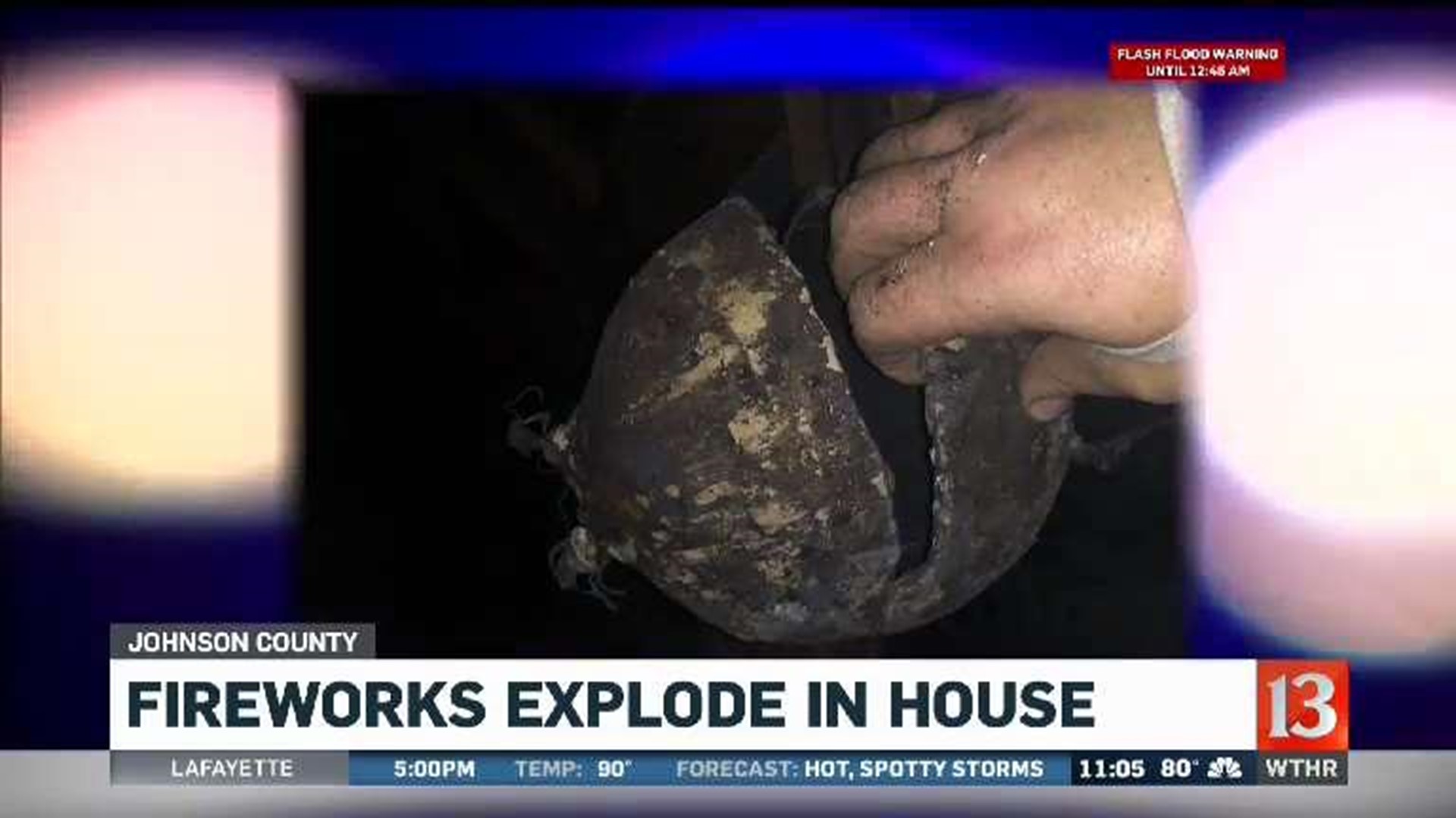 Trafalgar home damaged when fireworks mortar slams into roof, explodes ...