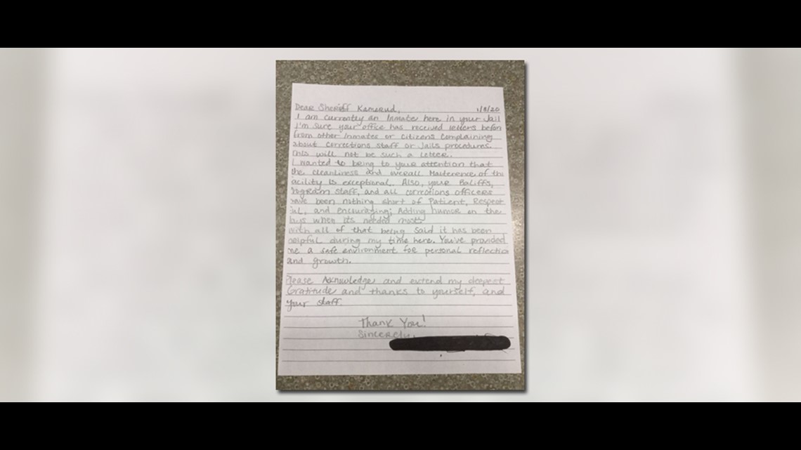 Inmate pens 'thank you' letter to sheriff | wthr.com