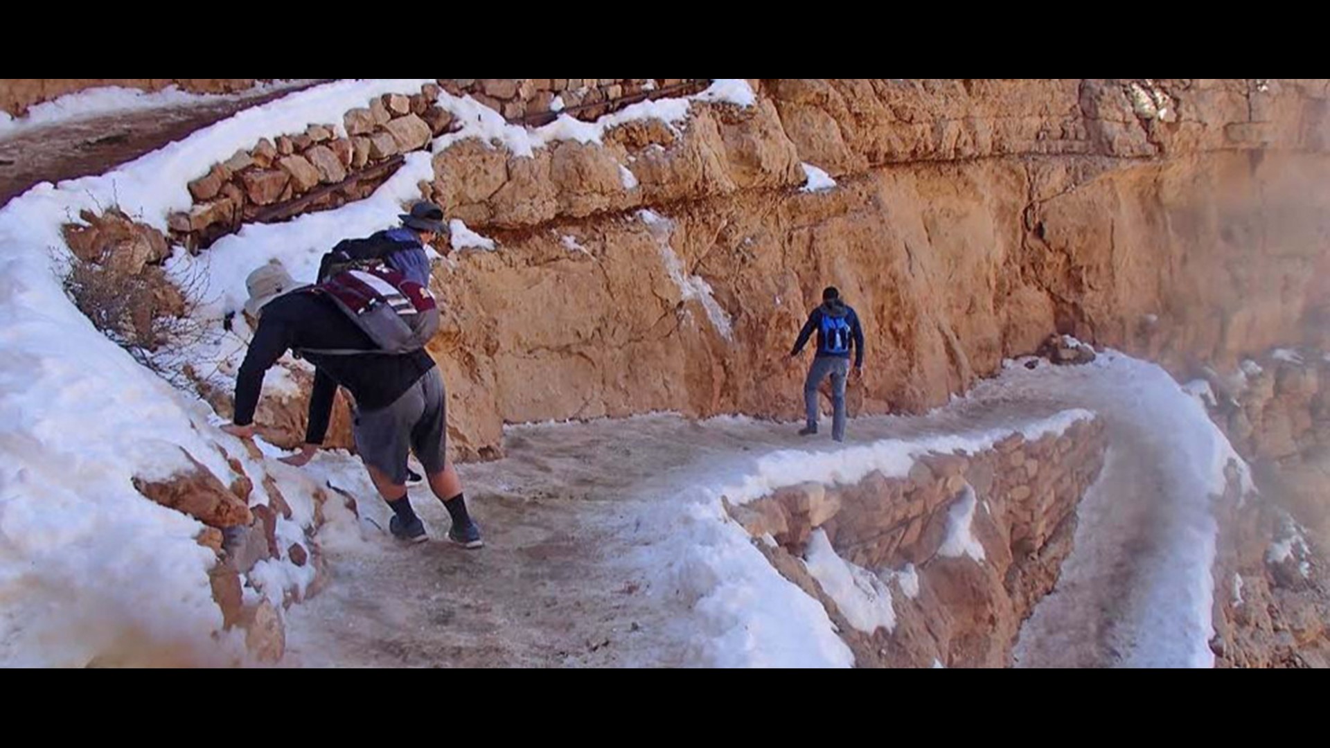 Grand Canyon officials share photos of hikers on frozen trail, warn of ...
