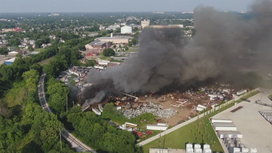 Residents concerned about smoke from Tuesday scrap yard fire. | wthr.com