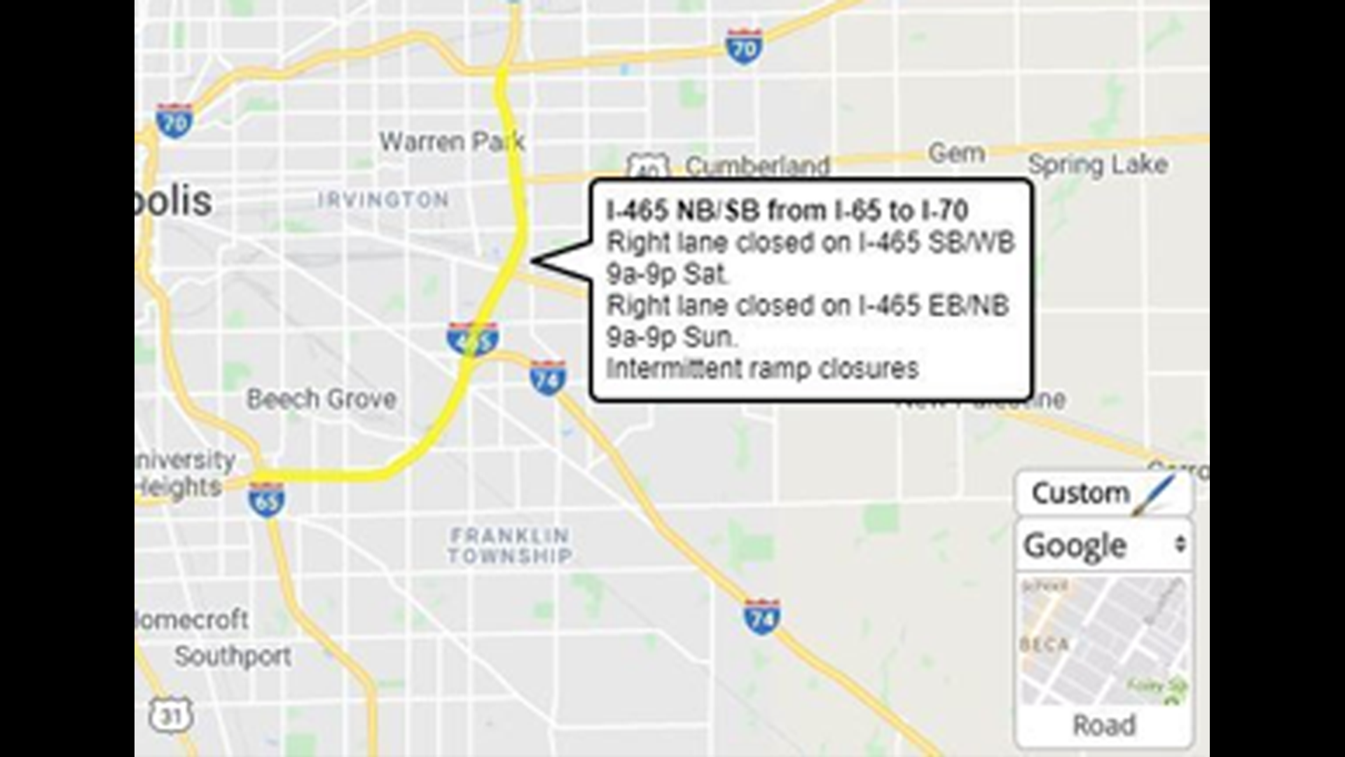 Lanes, ramps close this weekend for INDOT projects | wthr.com