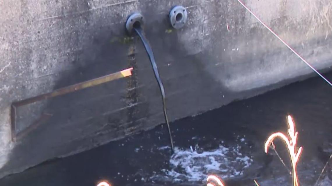 What is that black sludge pouring into the water near Fall Creek ...
