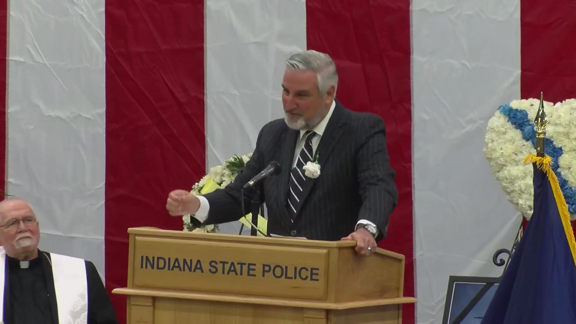 Funeral services for ISP trooper hit, killed while trying to stop I-69 pursuit | wthr.com