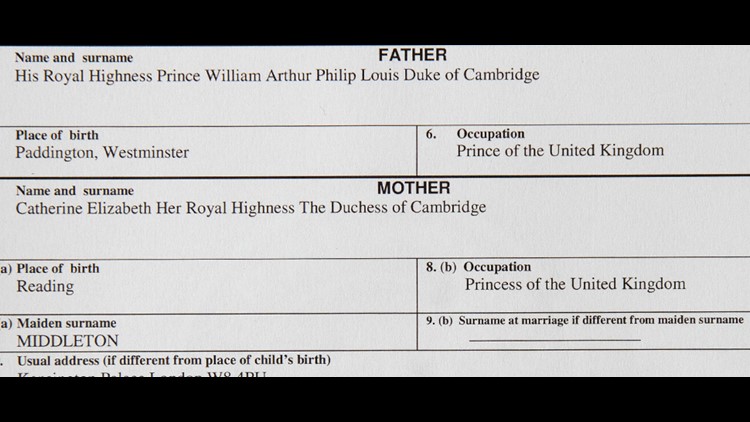 Prince Louis' official birth certificate released | wthr.com