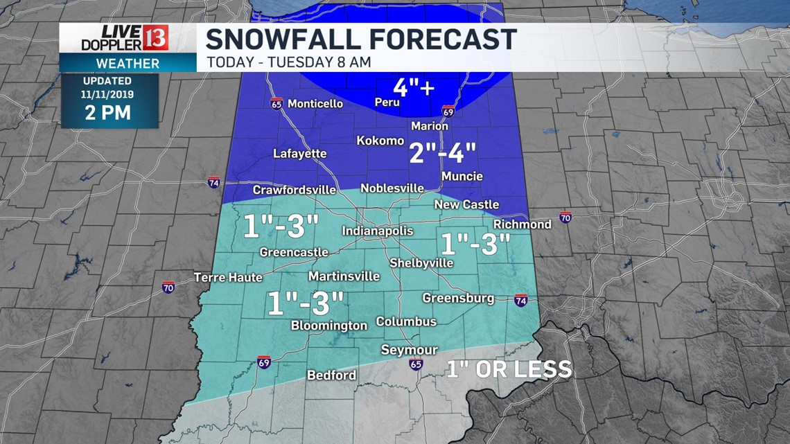 Snowy Monday evening leads to frigid cold Tuesday | wthr.com
