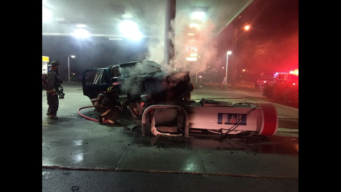 1 person injured when vehicle hits gas station pump | wthr.com