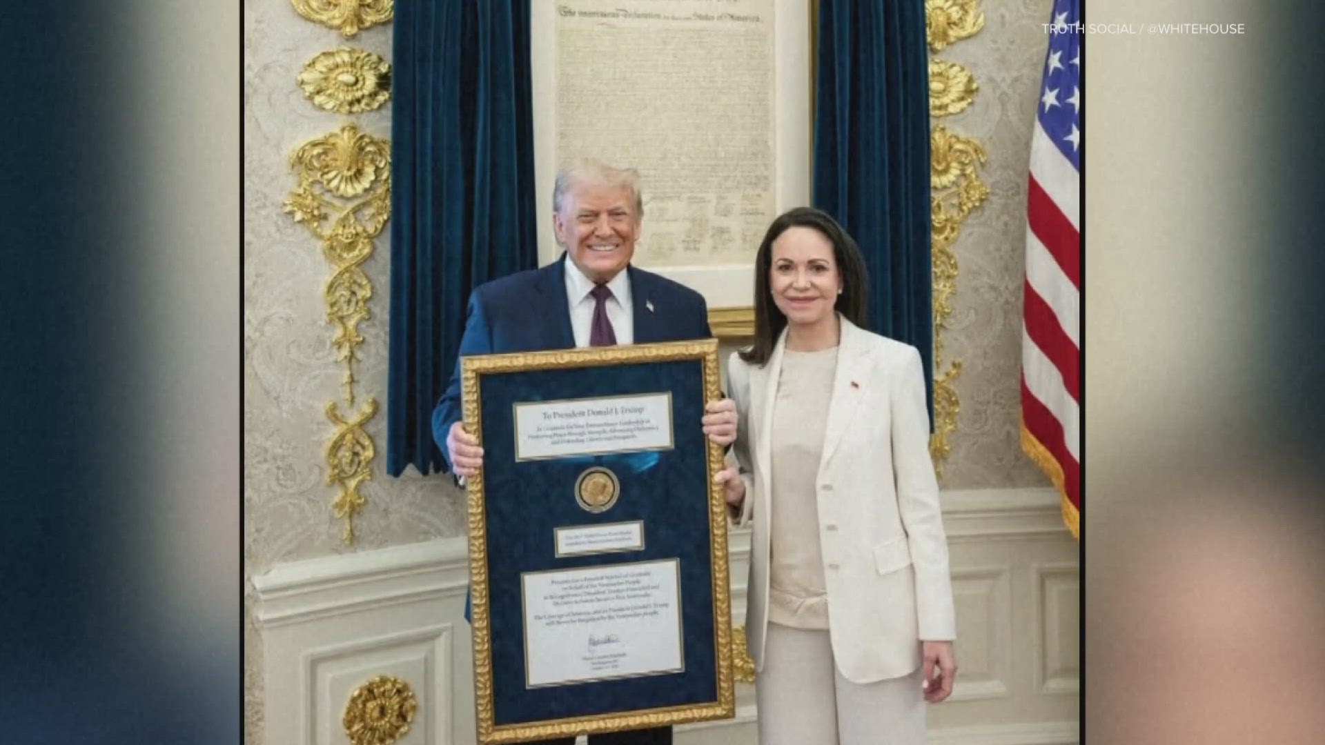 2025 Nobel Peace Winner gives Trump medal | wthr.com