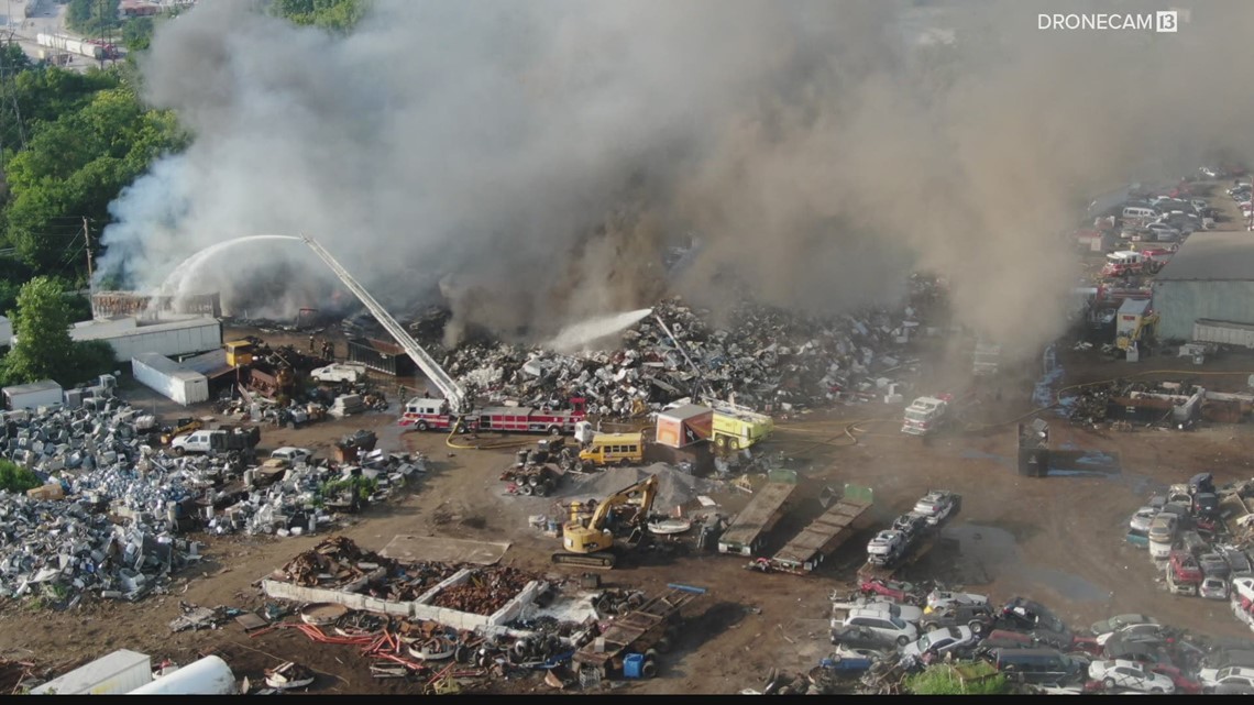 Firefighters battle scrap yard blaze | wthr.com