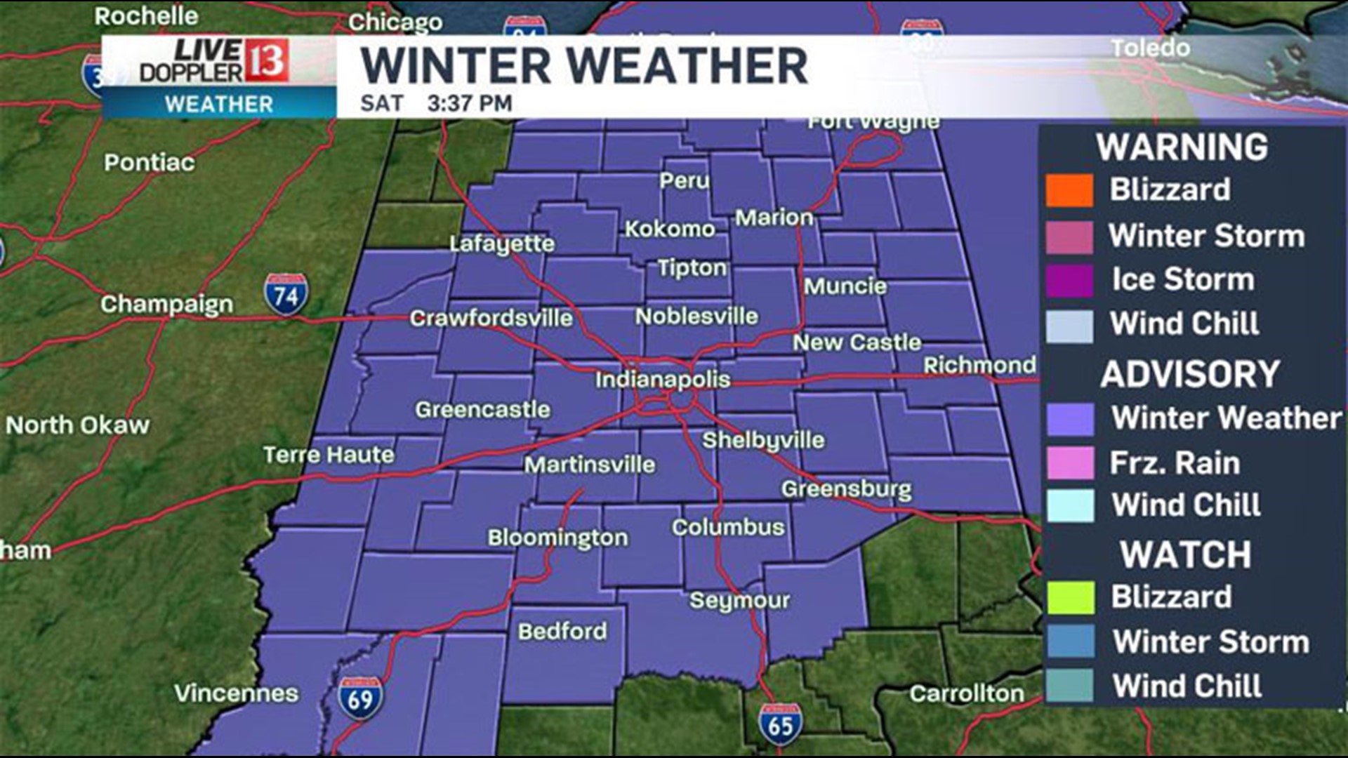 Winter Weather Advisory from 2 a.m. until noon Sunday | wthr.com