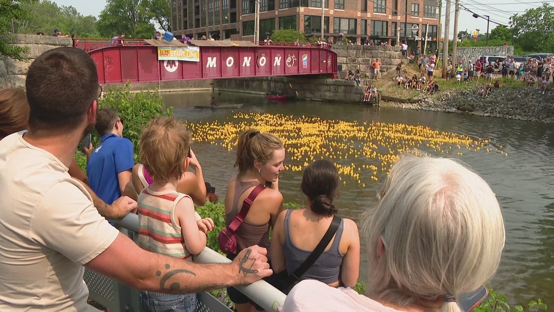 Duck race takes over Broad Ripple Canal | wthr.com