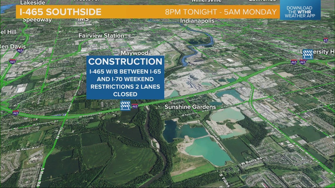 INDOT to limit I-465 traffic to single westbound lane for weekend ...