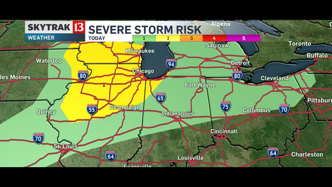 Risk for severe weather in northern half of Indiana Thursday | wthr.com