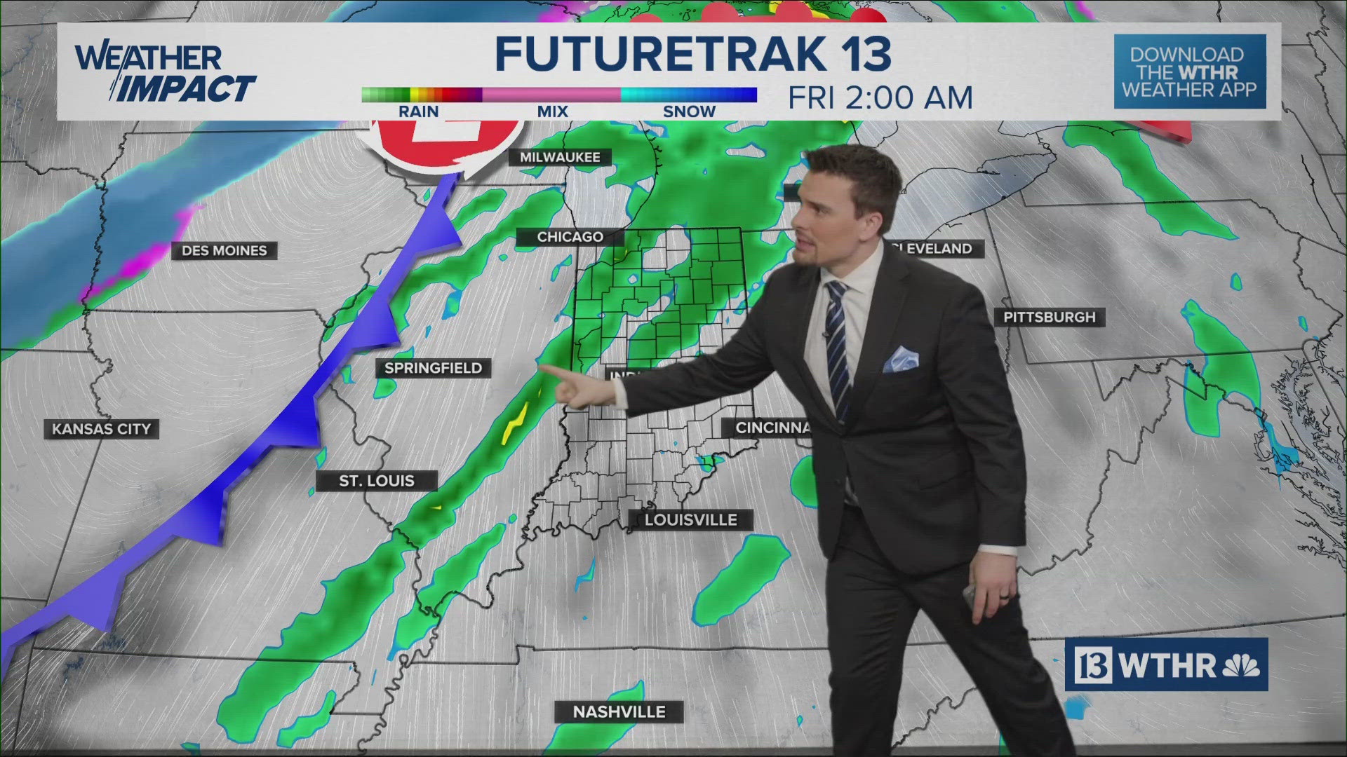 Rounds of rain, thunder, and maybe some snow mix come to Indiana thru ...