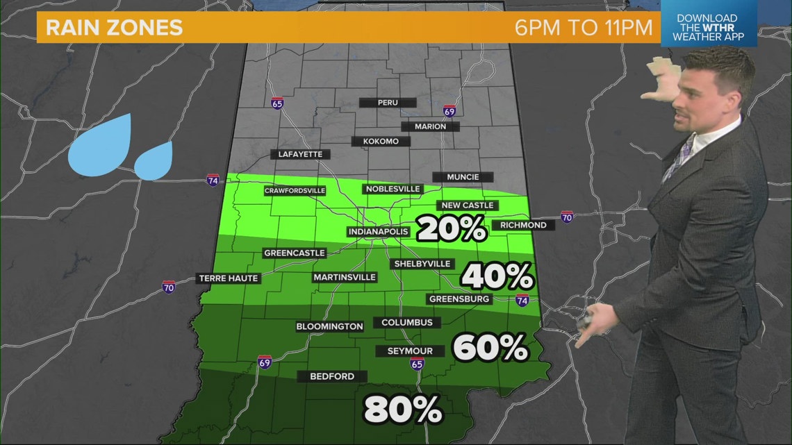 Rain zones Thursday | Few severe storms mainly south of Indianapolis ...