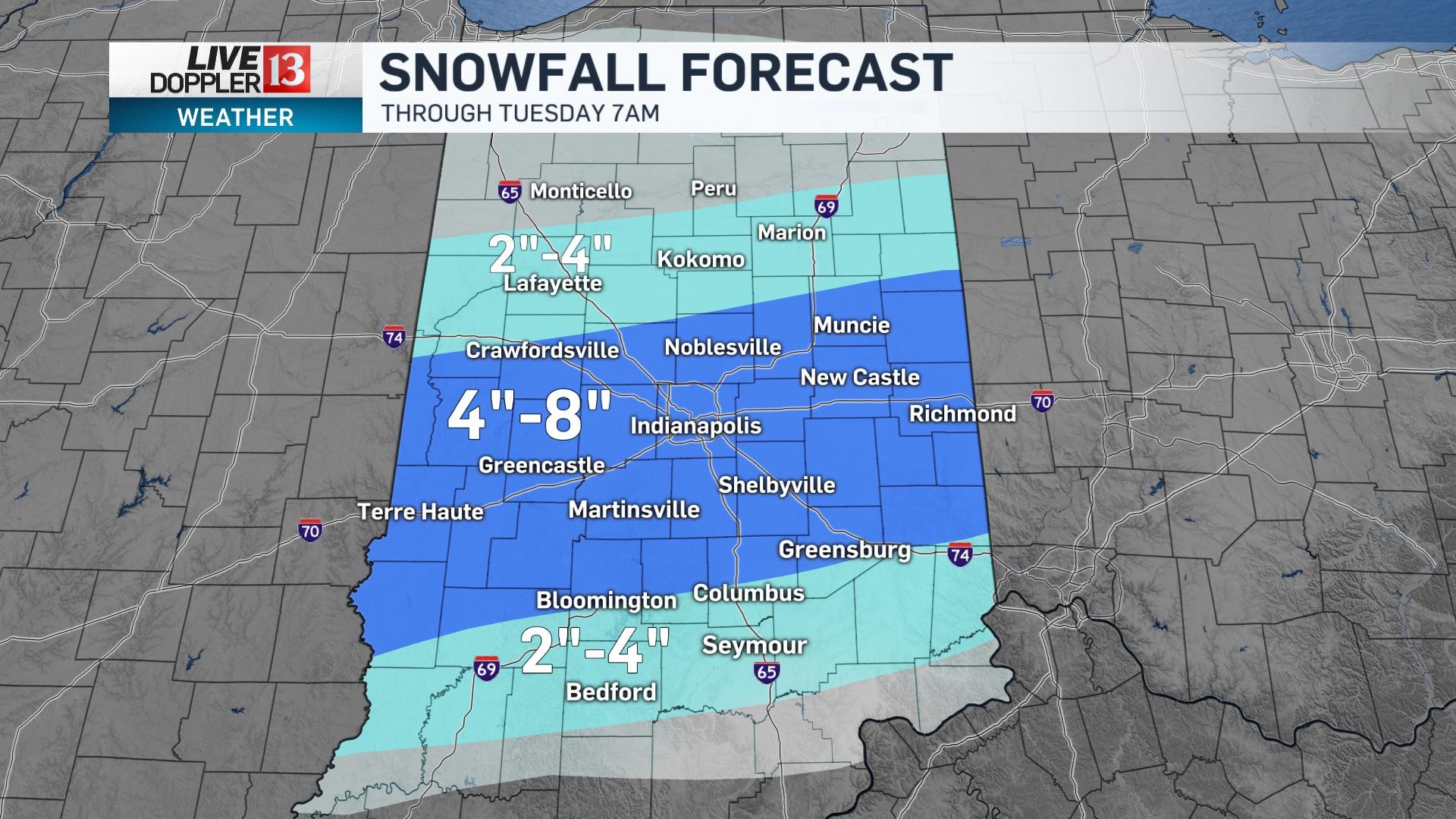 Updated Snowfall Potential Map - Live Doppler 13 Weather Blog | wthr.com