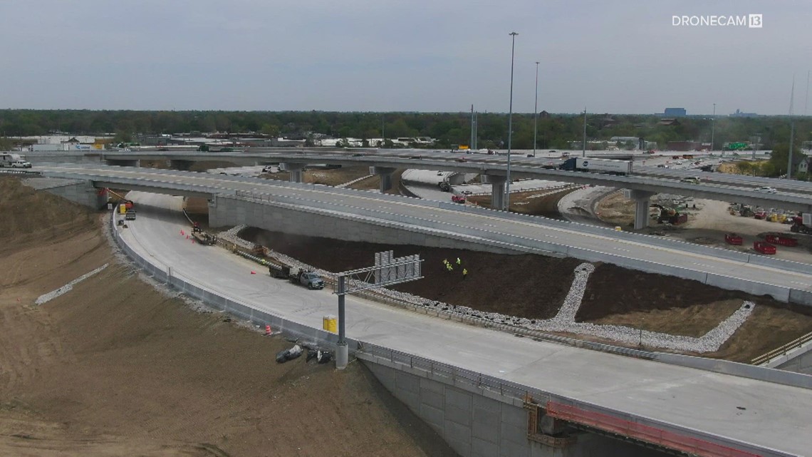 Drone video of Indianapolis' North Split interchange set to reopen this ...