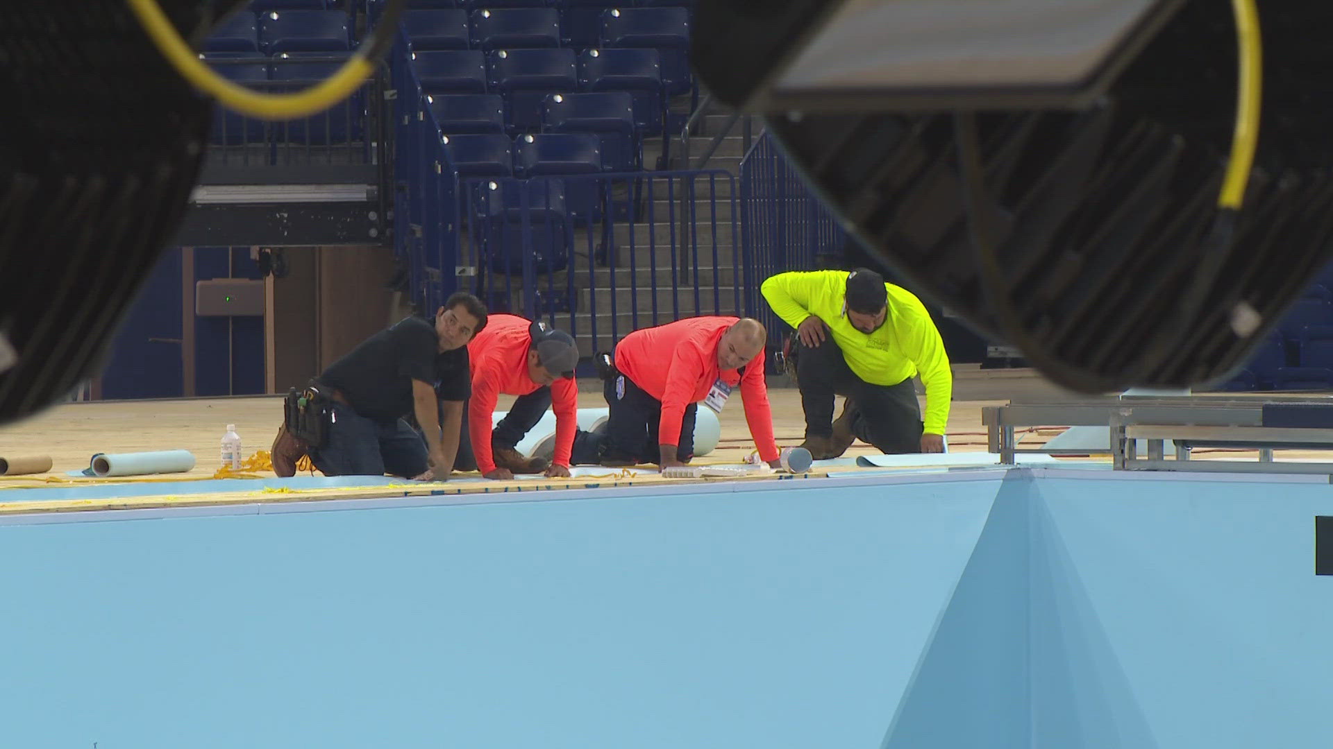 Behind the scenes look at Olympic pools inside Lucas Oil Stadium | wthr.com