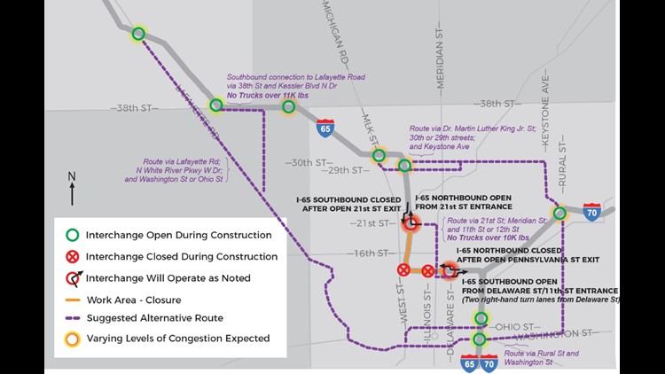Here's how you get around the I-65 closure | wthr.com