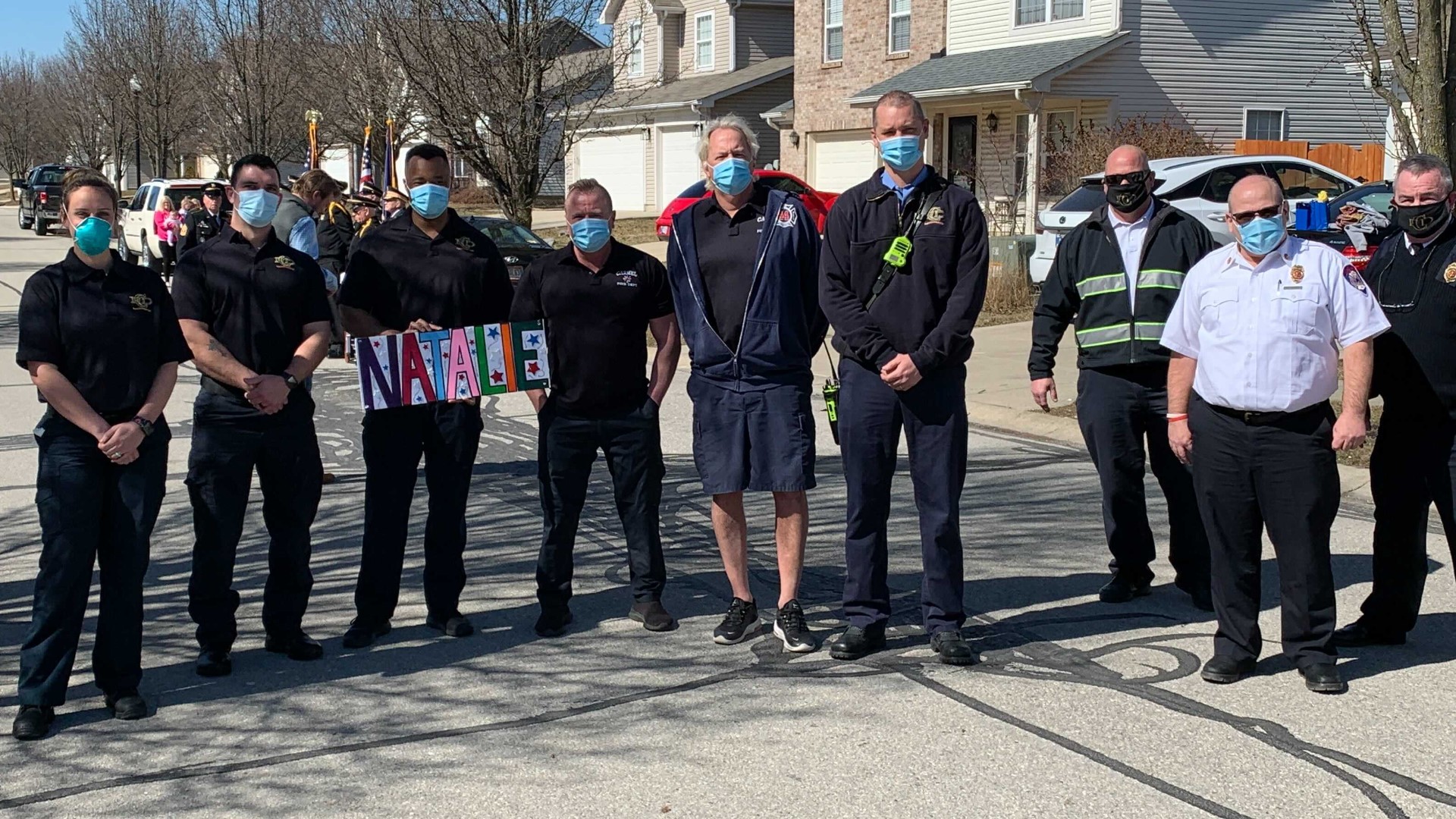 Noblesville girl burned in fire pit accident welcomed home | wthr.com