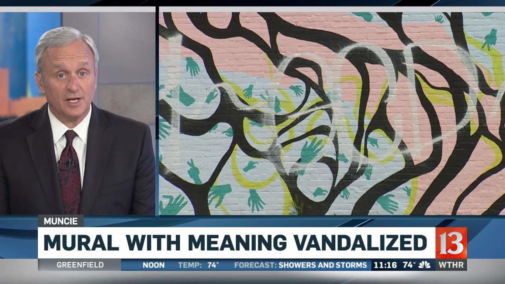 Muncie mural tagged in vandalism spree | wthr.com