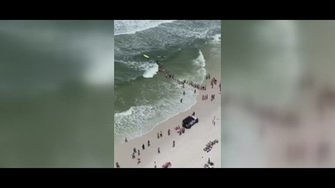 Dozens form human chain to rescue swimmer in Panama City Beach | wthr.com
