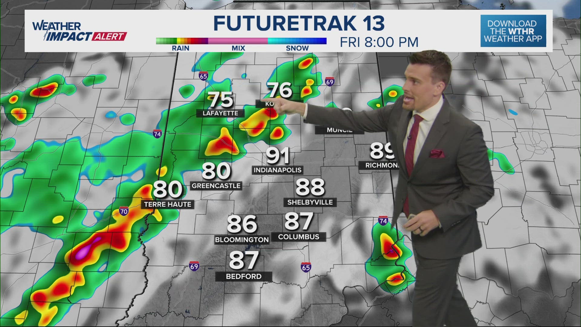 Rain zones Friday | Scattered downpour chances across Indiana | wthr.com