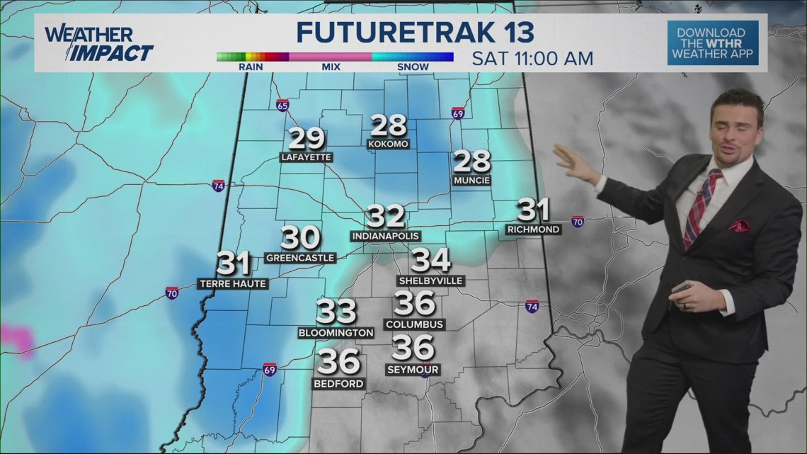 Snow flurries to a burst of accumulating snow Saturday across Indiana ...